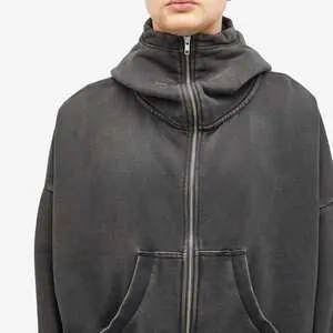 Entire Studios Full Zip Hoodie - Washed Black | Editorialist
